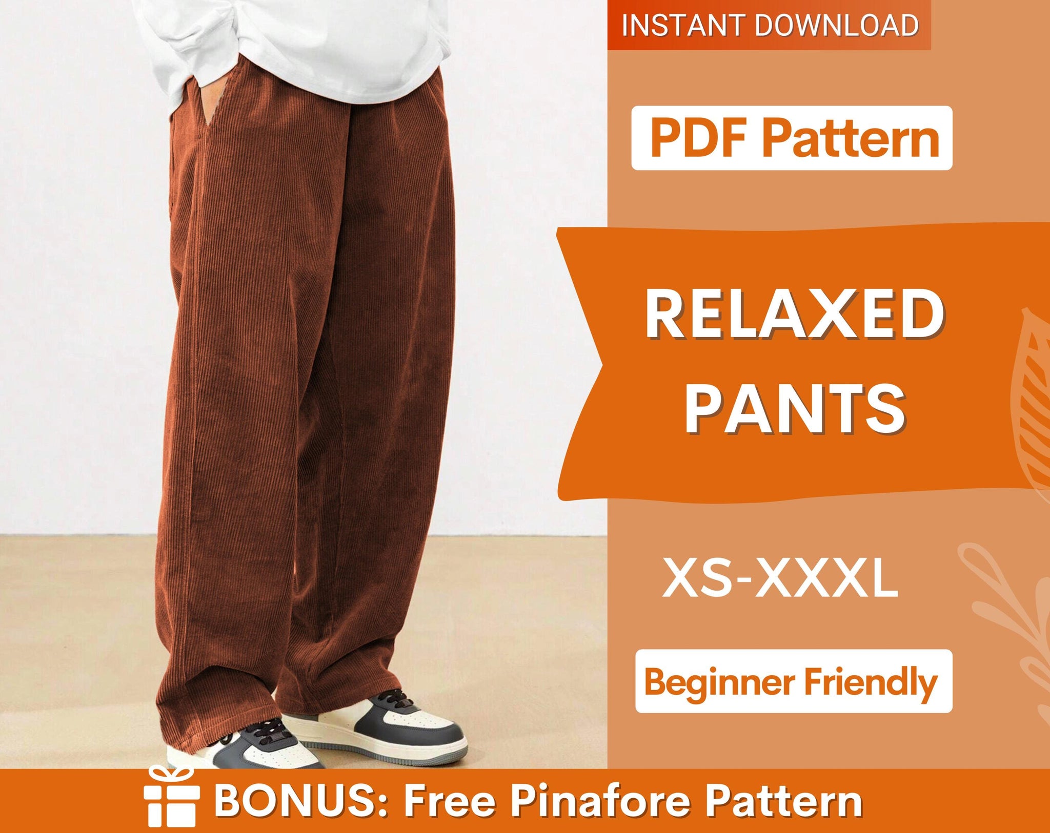 Men Pants Sewing Pattern | Men Trousers Pattern | Sewing Pattern for M