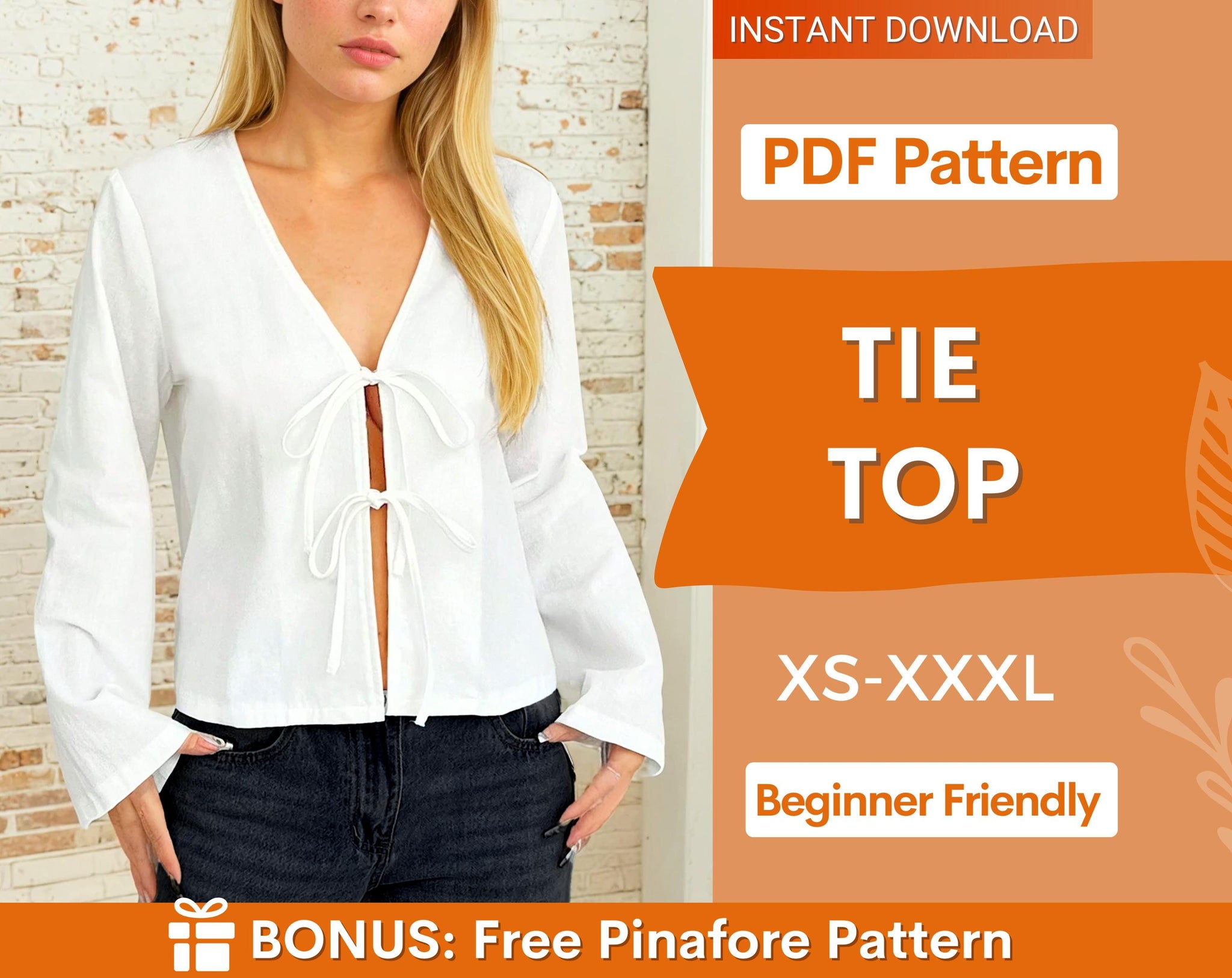 Women Top Sewing Pattern | Tie Top Pattern | Top sewing pattern | Shir